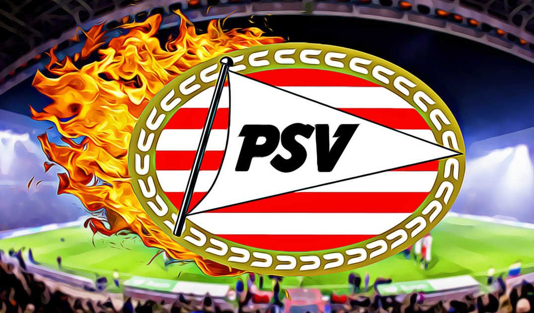 PSV voetbal logo met hart van vuur | Diamond Painting Planet